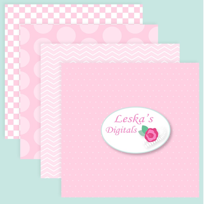 Pink Scrapbook Digital Paper pink Digital Paper | Etsy