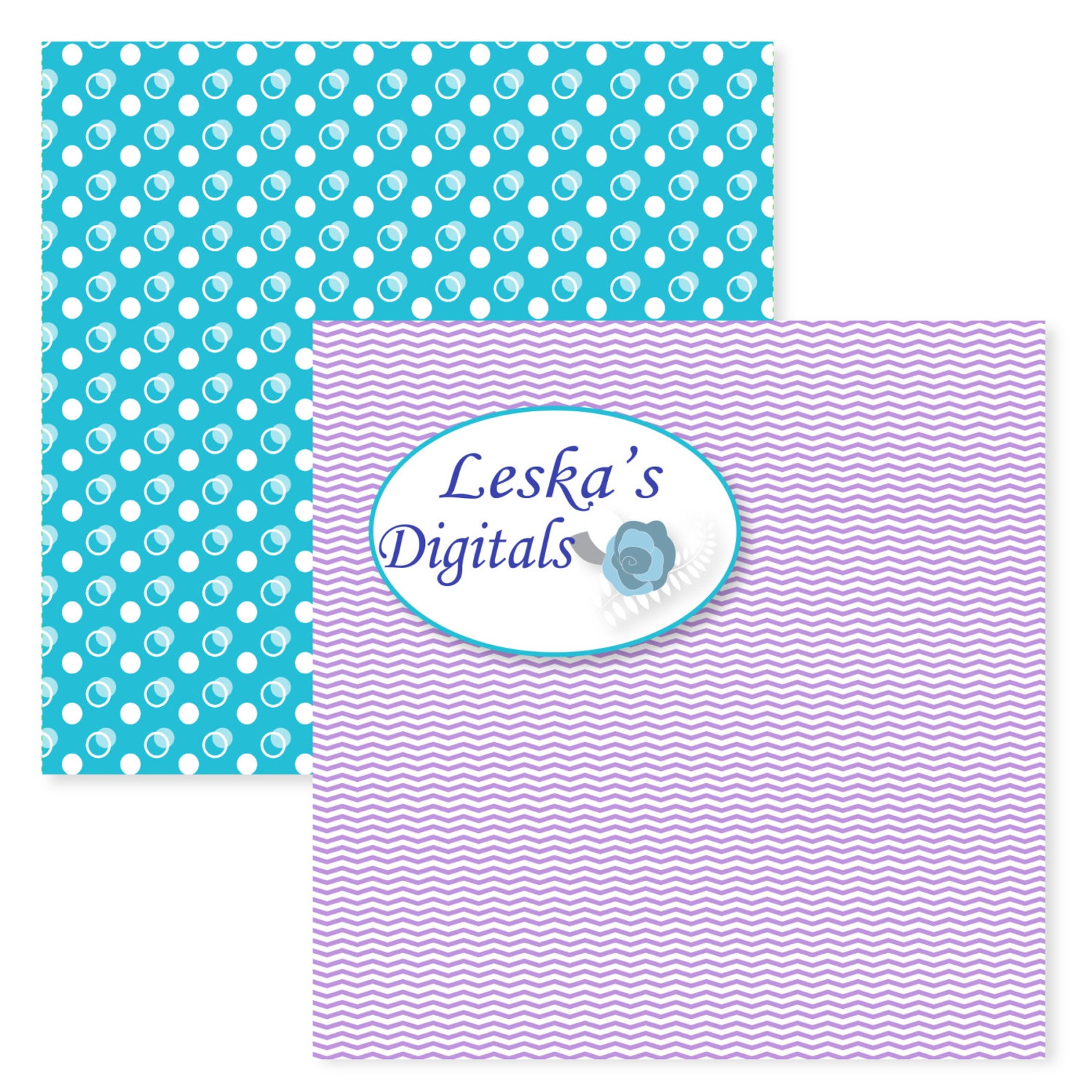 Digital Chevron Scrapbook Paper Pack Polka dots Chevron | Etsy