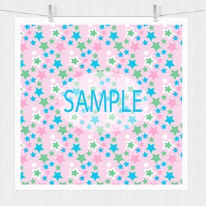 Pink and Blue Digital Paper, Pink, Stars, Polka Dots, Stripes, Instant ...