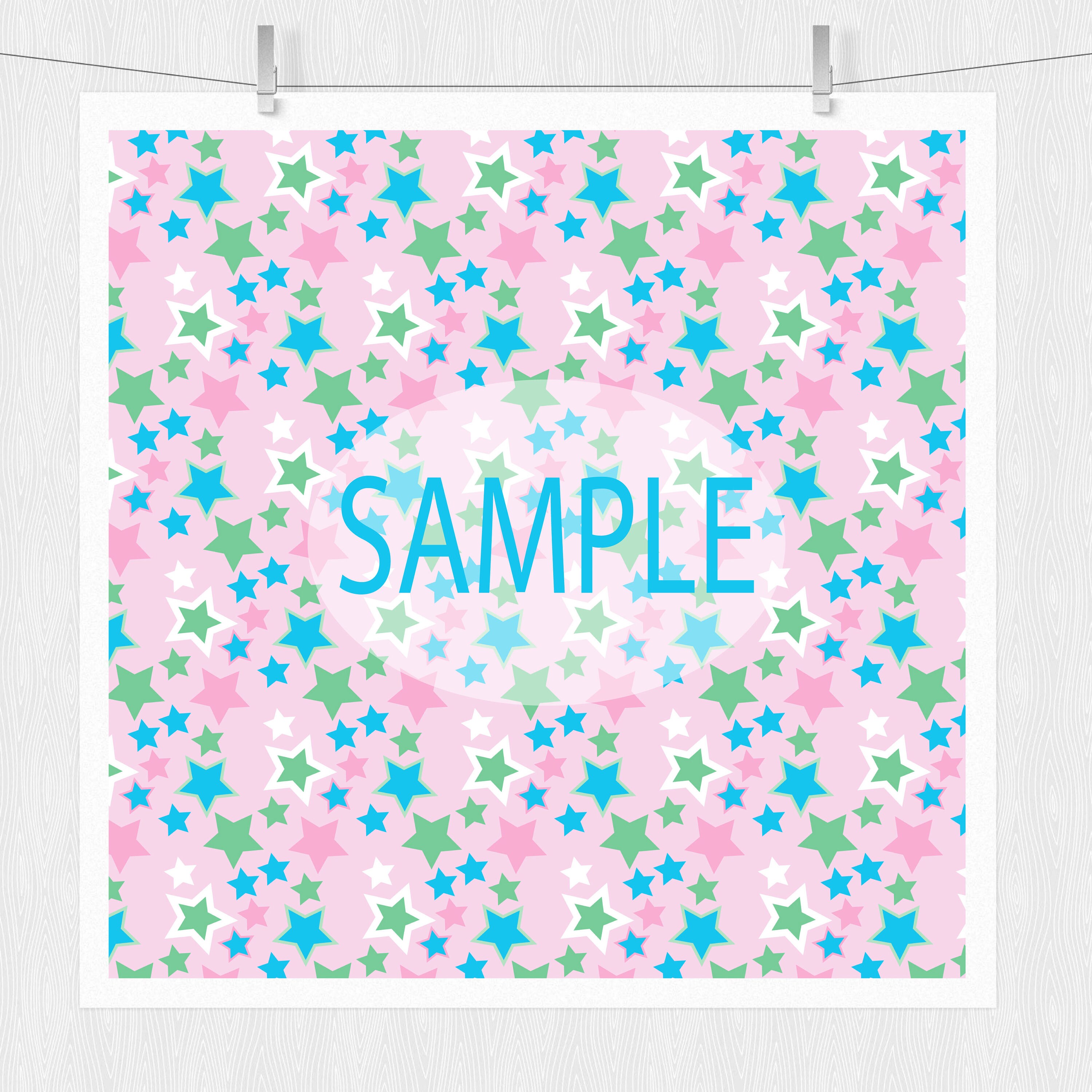 Pink and Blue Digital Paper, Pink, Stars, Polka Dots, Stripes, Instant ...