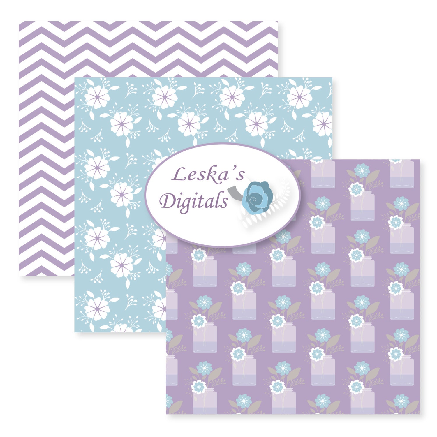 Floral Digital Paper - Floral Scrapbook Paper - Floral Backgrounds ...