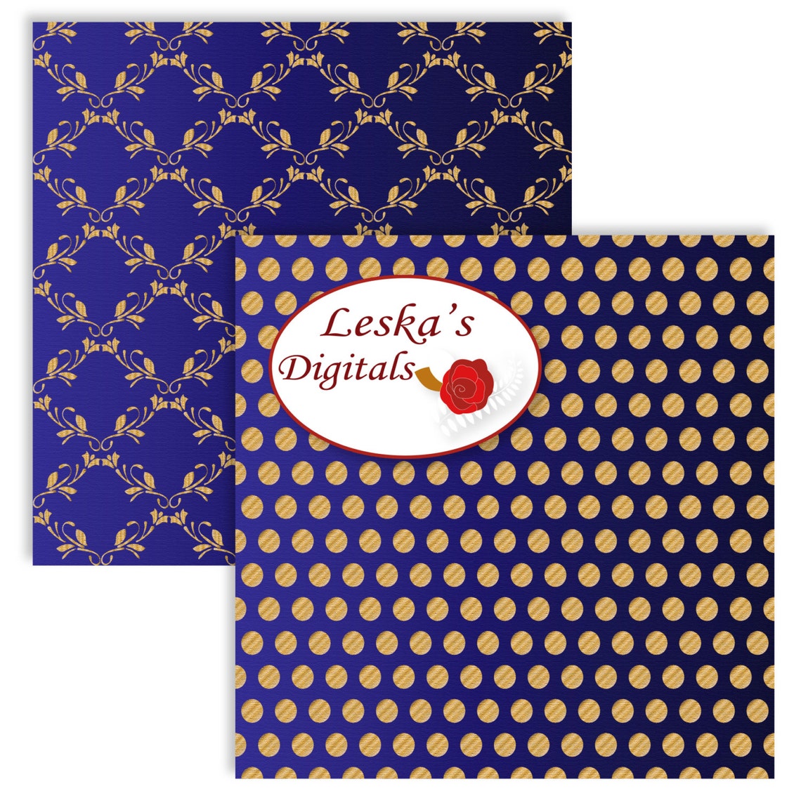 Royal Blue & Gold Digital Paper Royal Blue and Gold - Etsy
