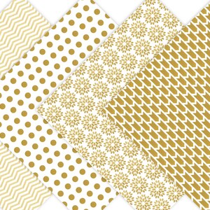 Gold Digital Paper Pack - GOLD Scrapbook Paper - Commercial Use ...