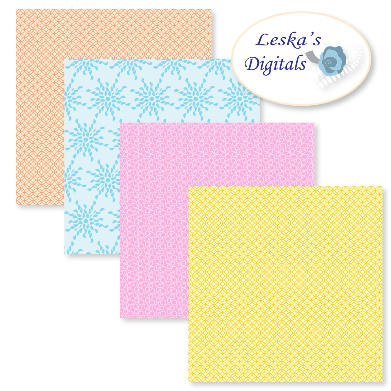Pastel Digital Paper Pack of Scrapbook Background Printable | Etsy