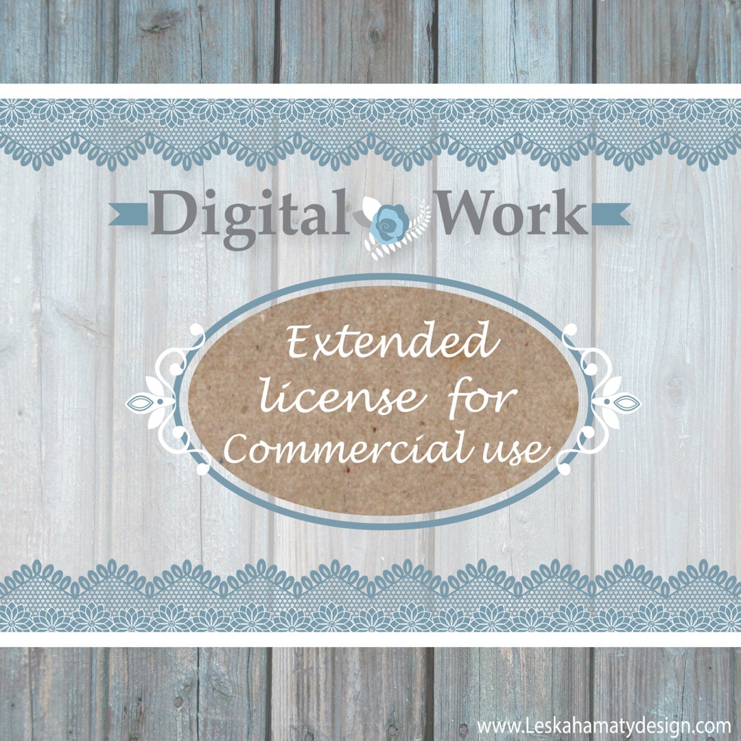 Extended License for Commercial Use, Graphic Design, Digital Paper ...