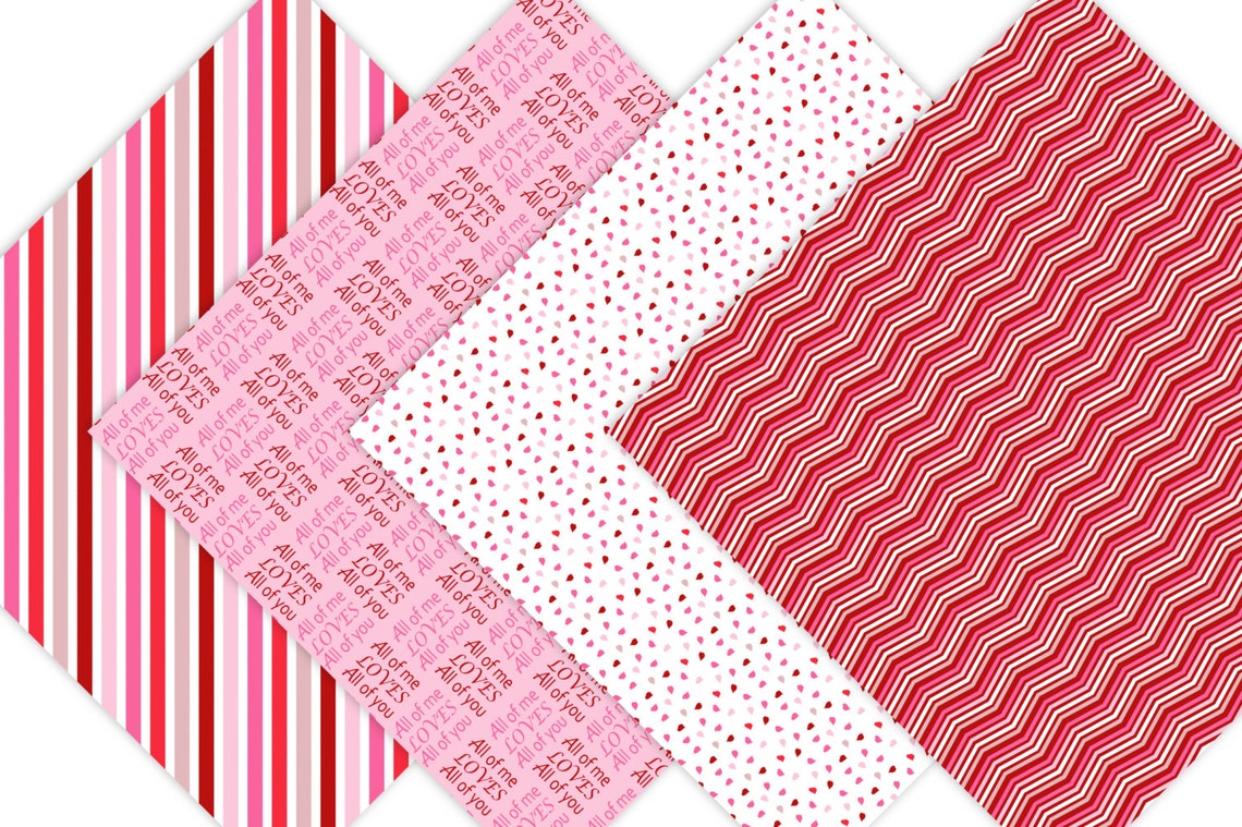 Valentine Digital Paper love Paper Romance - Etsy