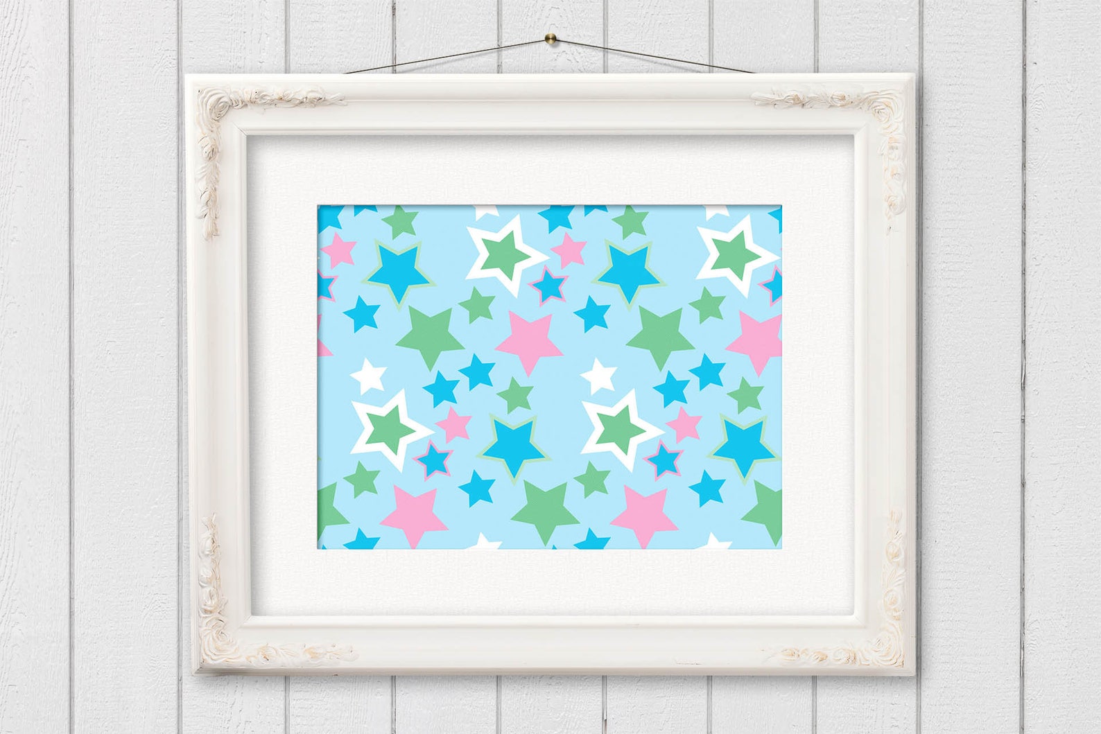 Pink and Blue Digital Paper Pink Stars Polka Dots Stripes | Etsy