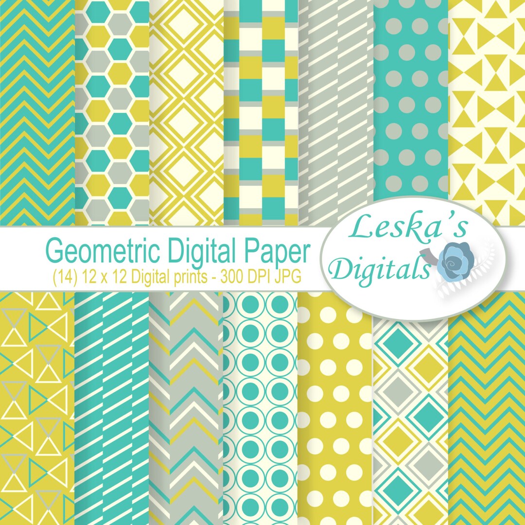 Geometric Digital Paper: "geometric" Paper Pack for Digital ...