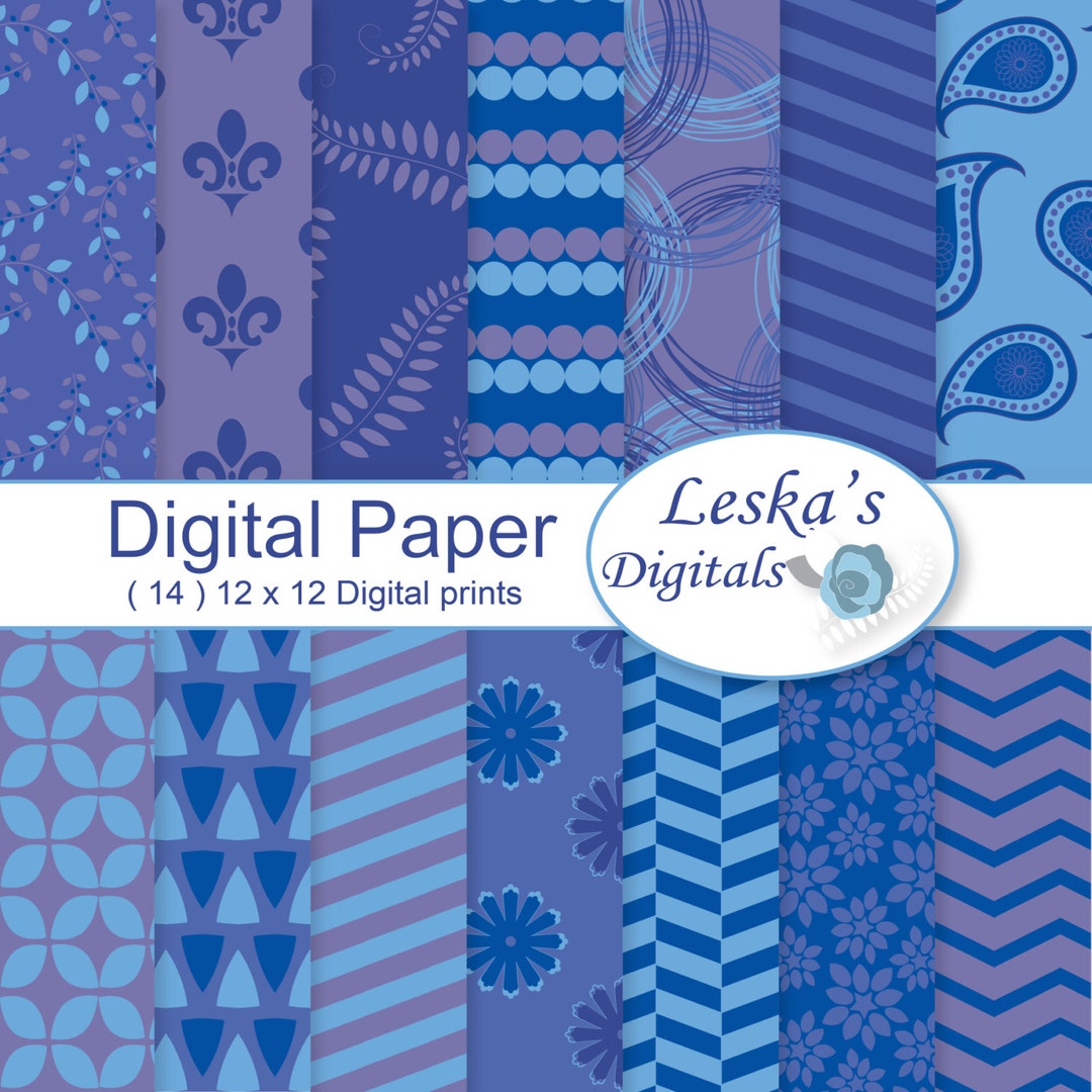 Purple and Blue Digital Paper, Digital Background, Blog Background ...