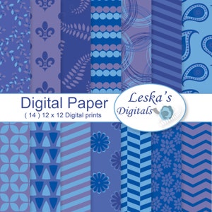 Purple and Blue Digital Paper, Digital Background, Blog Background ...