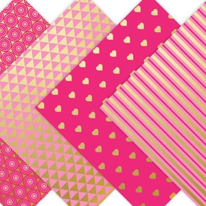 Pink and Gold Digital Paper: "pink and Gold Background" Princess ...