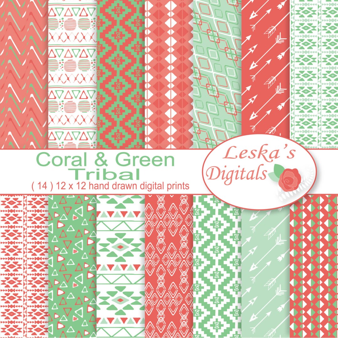 Tribal Aztec Digital Paper: "tribal Digital Paper Pack" Aztec Tribal ...