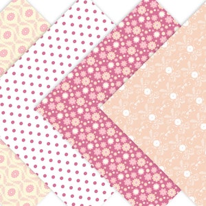 Pink and Yellow Digital Paper, Scrapbooking Paper, Pink and Yellow ...