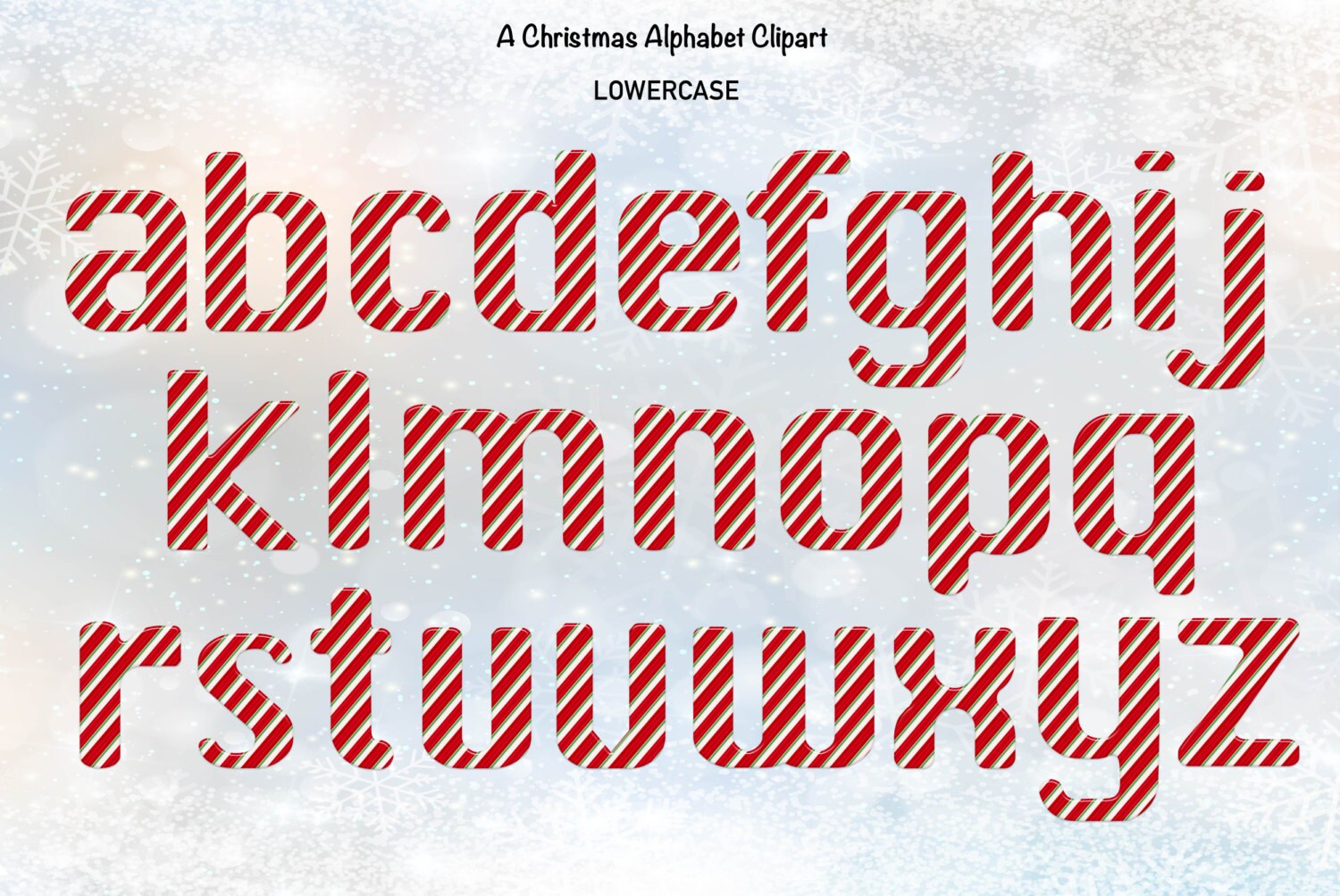 Christmas Alphabet candy CANE Letters Peppermint - Etsy