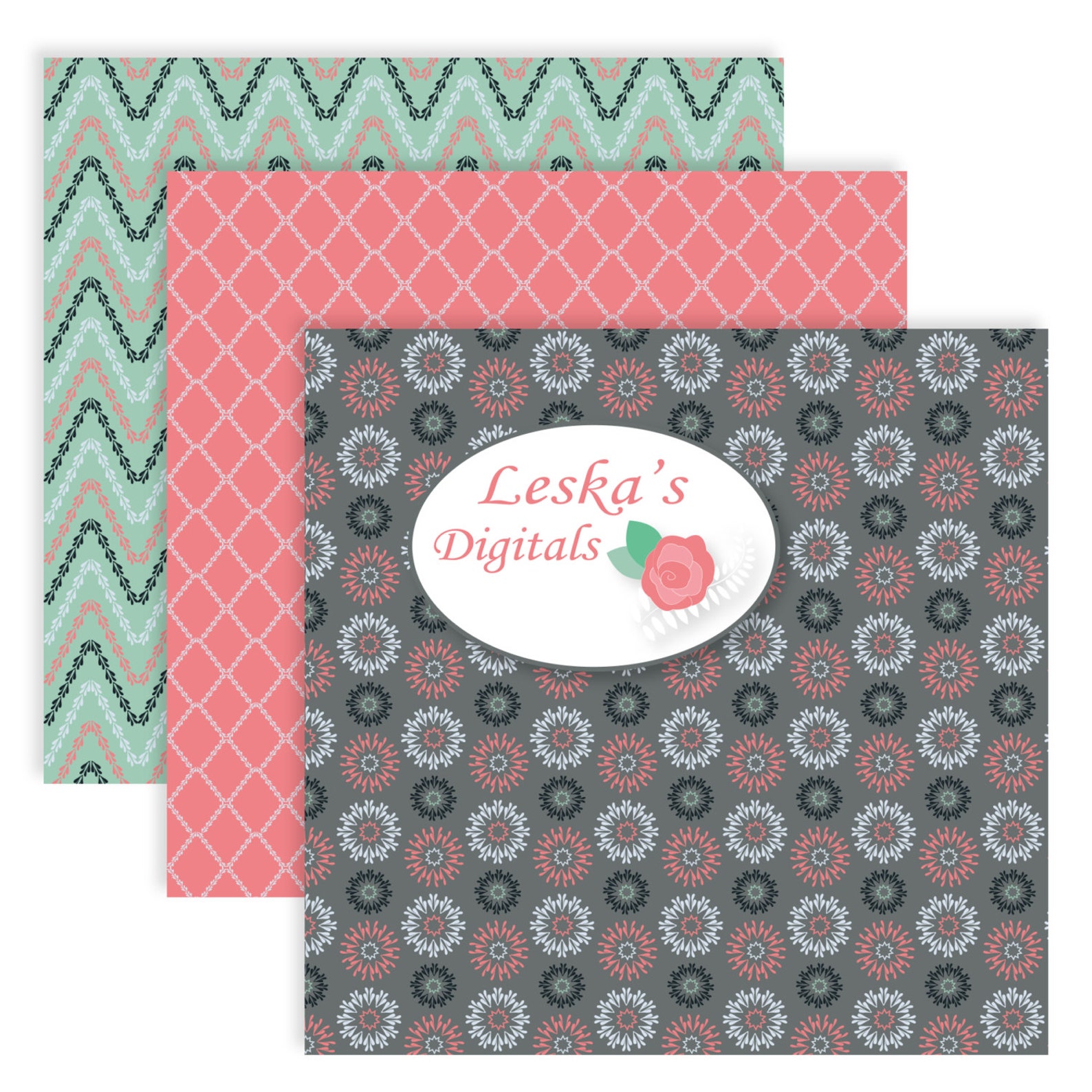 Digital Paper Pack Scrapbooking Digital Backgrounds | Etsy