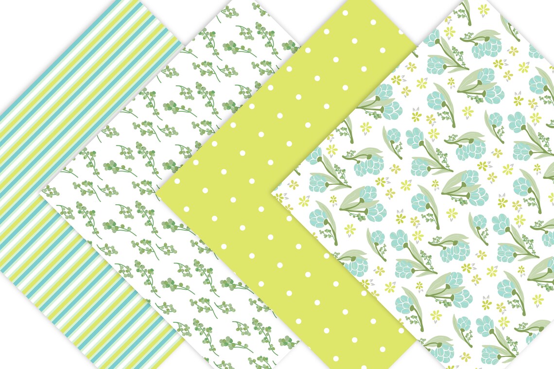 Spring Floral Digital Paper Spring Wedding Paper Pack Floral | Etsy
