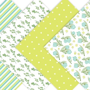 Spring Floral Digital Paper, Spring Wedding Paper Pack, Floral ...