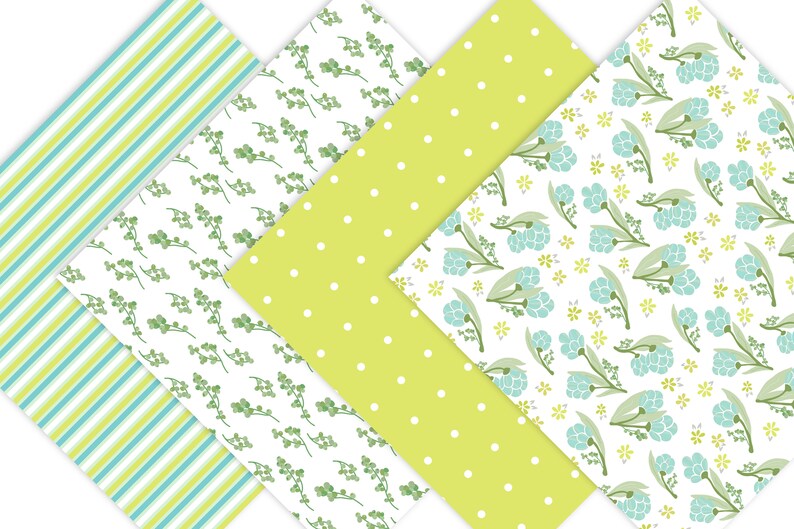 Spring Floral Digital Paper, Spring Wedding Paper Pack, Floral ...