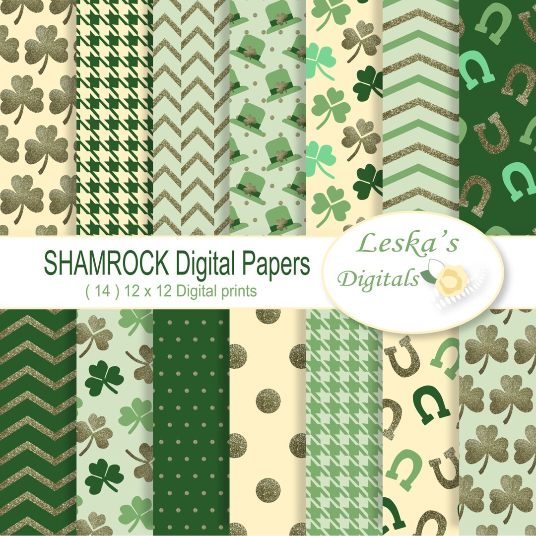 St-patrick's Paper: "luck of the Irish" Digital Papers for Scrapbooking ...