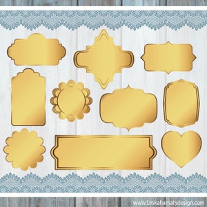 Gold Frames Clip Art: "gold Tags" Gold Clipart Frames, Tags and Labels ...