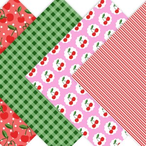 Cherry Digital Paper: "cherry SCRAPBOOK Paper" Paper Pack With Red ...