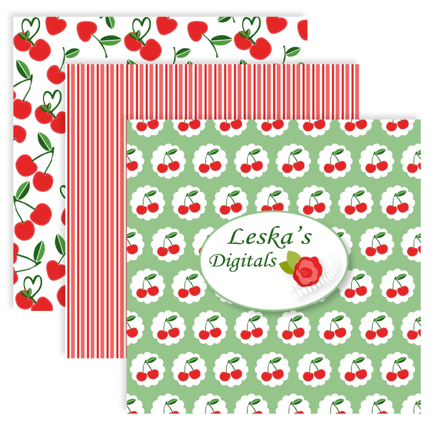 Cherry Digital Paper: cherry SCRAPBOOK Paper Paper - Etsy
