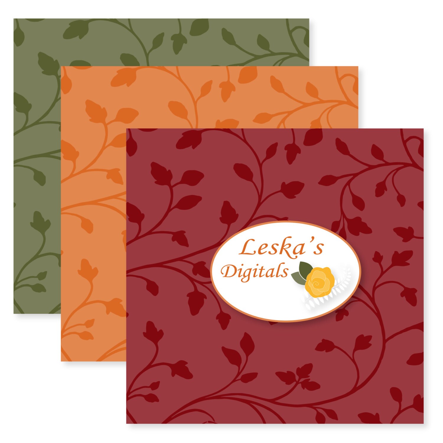 AUTUMN SCRAPBOOK PAPER, Fall Paper, Autumn Digital Paper, Autumn Colors ...
