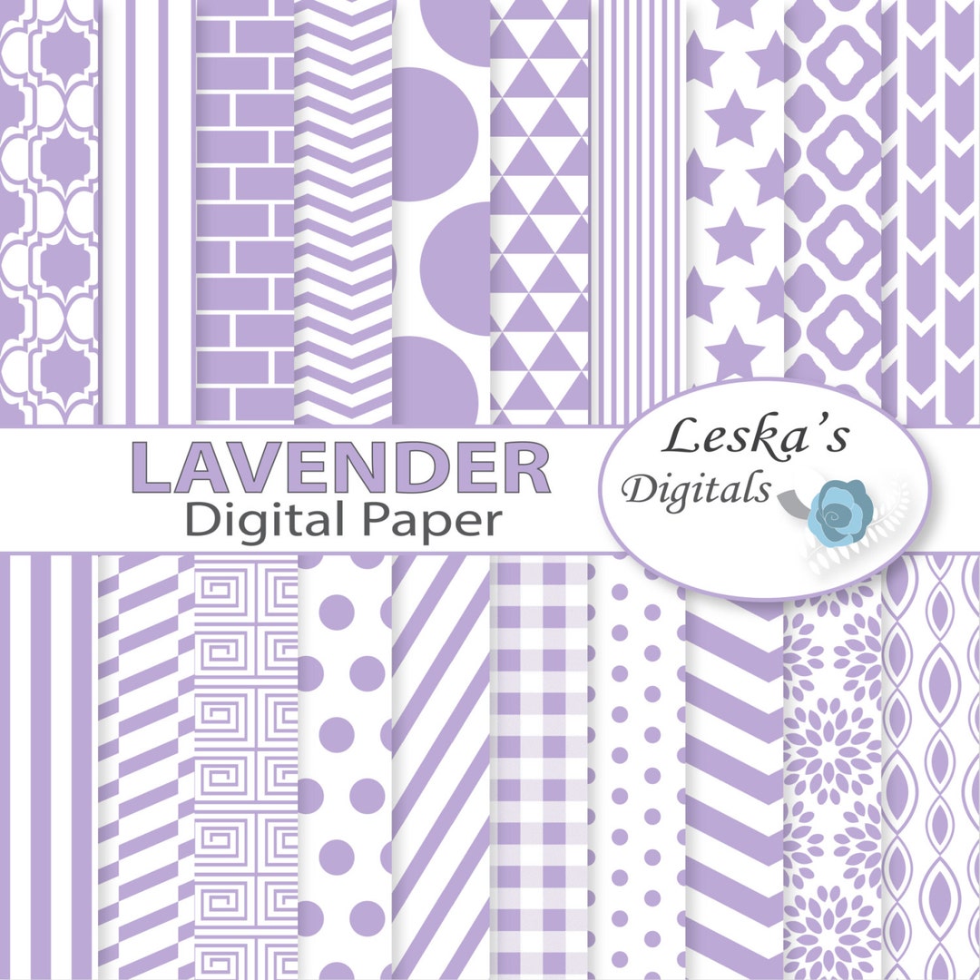 Lavender Lilac Digital Paper Pack - Scrapbook Pages- Commercial Use ...