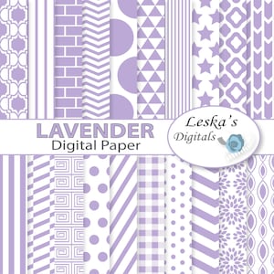 Lavender Lilac Digital Paper Pack - Scrapbook Pages- Commercial Use ...