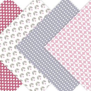 Girly Digital Paper "sweet BABY Girl" Hearts, Buttons, Chevron Digital ...