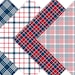 Navy and Red Digital Paper, Digital Scrapbook Paper, Plaid Background ...