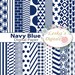 Navy Blue Digital Paper - Navy Blue Scrapbook Paper - Blue Printable ...