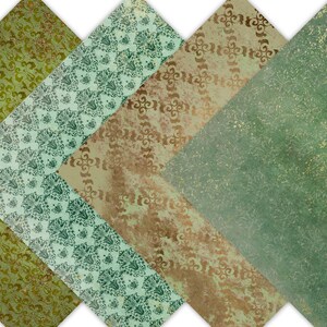 Green Grunge Scrapbook Paper, Green Textures Digital Paper, Green ...