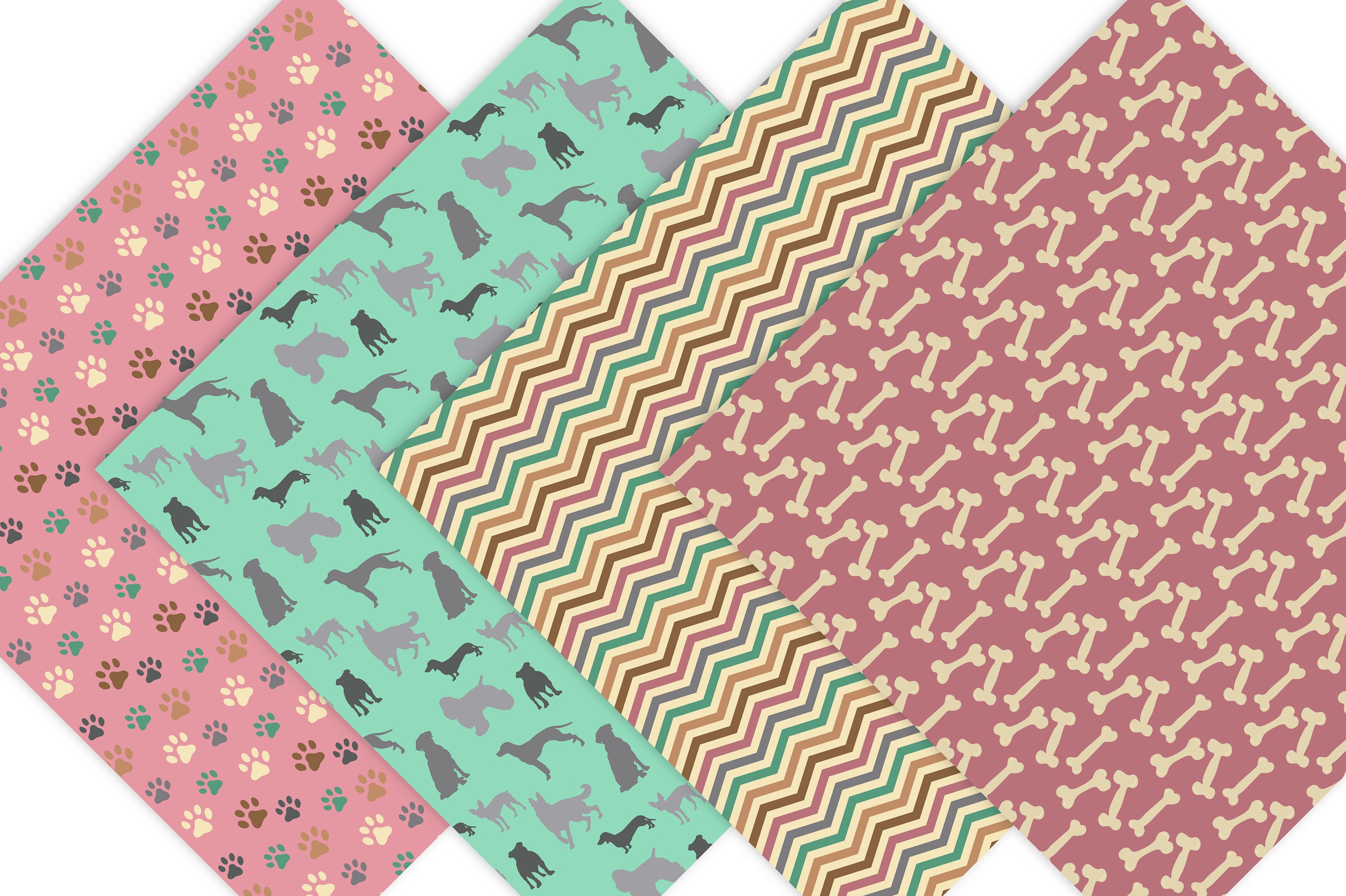 Dog Digital Papers, Man's Best Friend Scrapbook Paper, Dog Digital ...