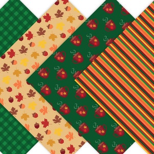 Fall Digital Paper, Fall Paper, Fall Patterns, Autumn Digital Paper ...