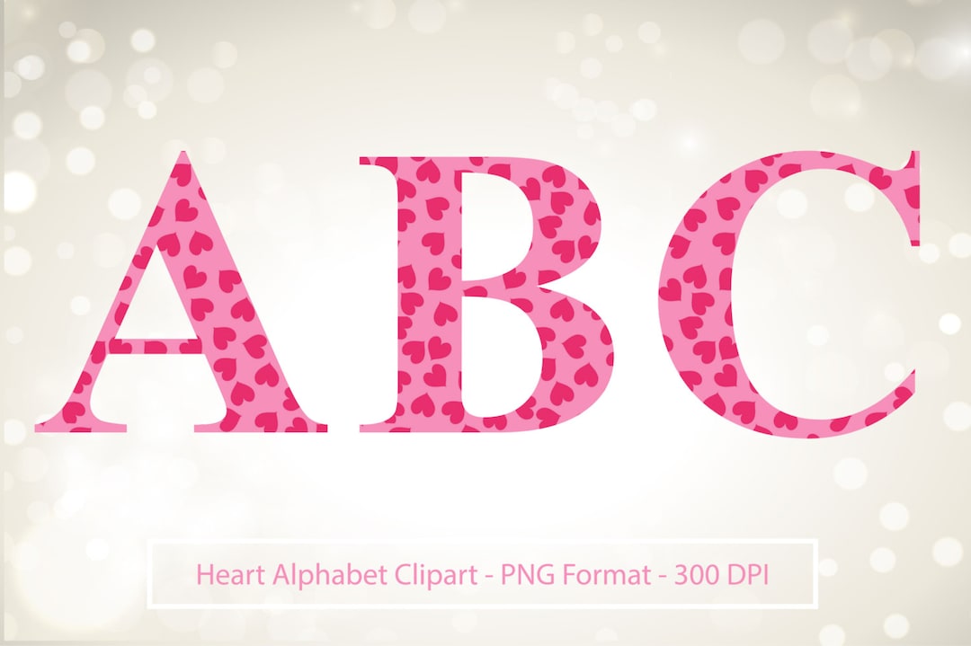 Hearts Alphabet: "love Font" Hearts Typography Clipart, Valentine ...