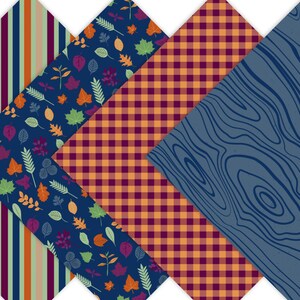 Fall Scrapbooking Paper, "fall DIGITAL Paper" Digital Scrapbook Paper ...