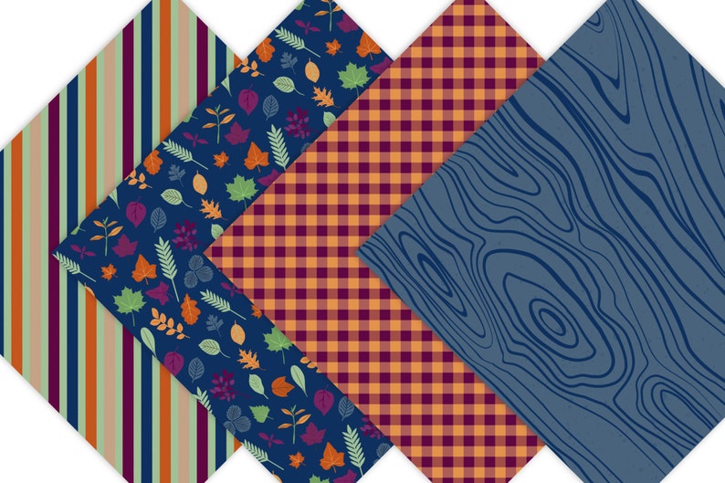 Fall Scrapbooking Paper fall DIGITAL Paper - Etsy