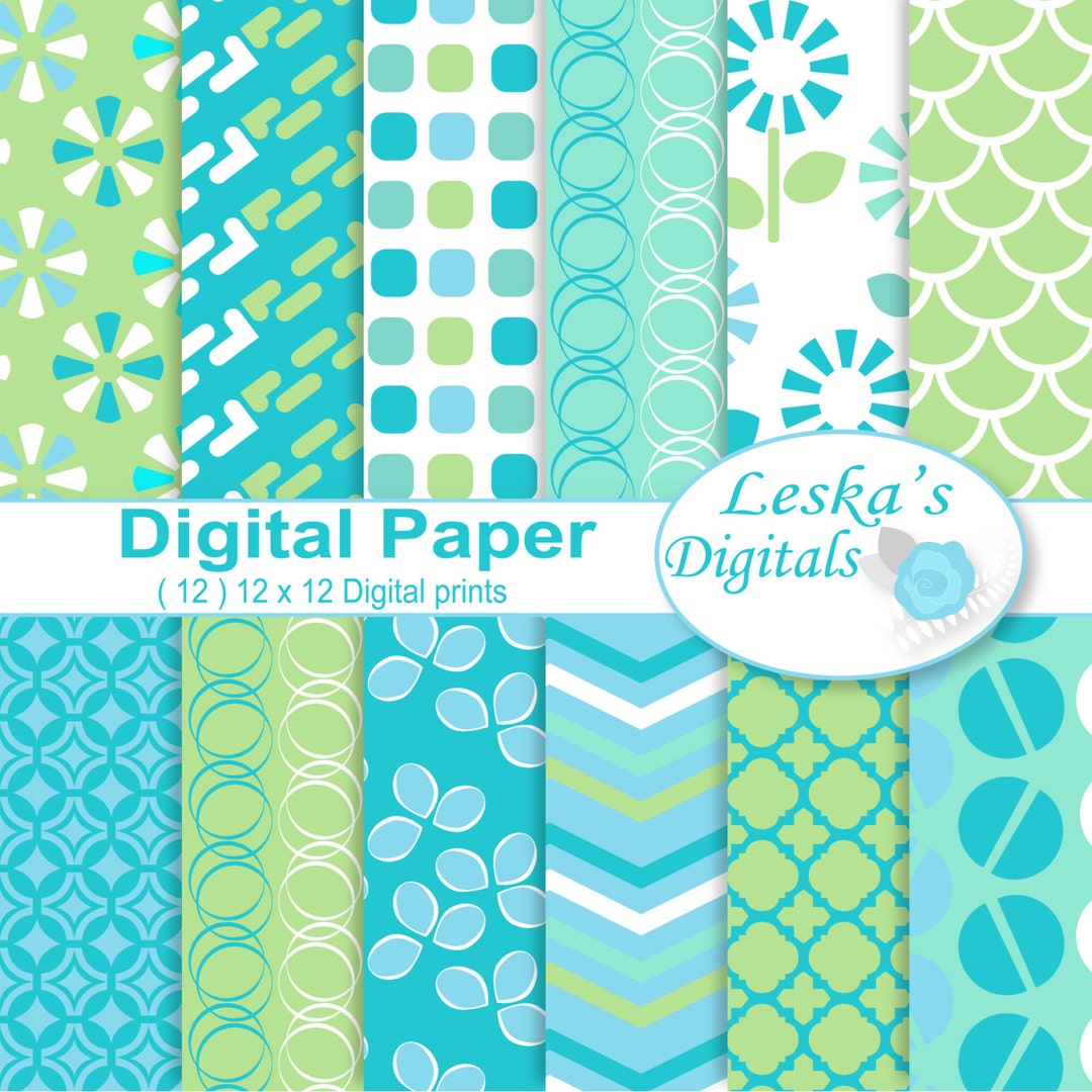 Digital Scrapbooking Papers, Digital Download, 12x12 Printable Papers ...