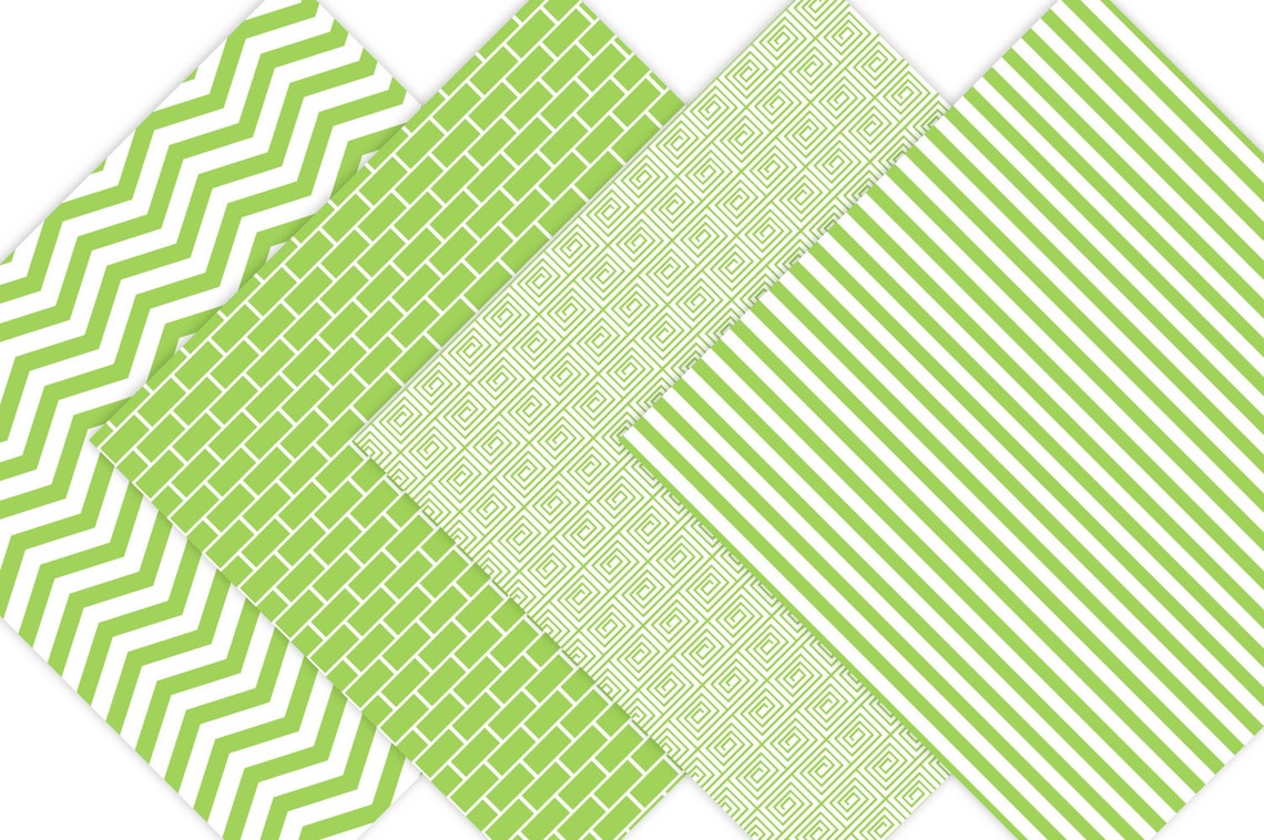 Lime Green Digital Paper Pack Lime Green Scrapbook Paper | Etsy