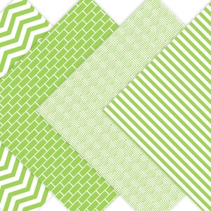 Lime Green Digital Paper Pack - Lime Green Scrapbook Paper - Commercial ...