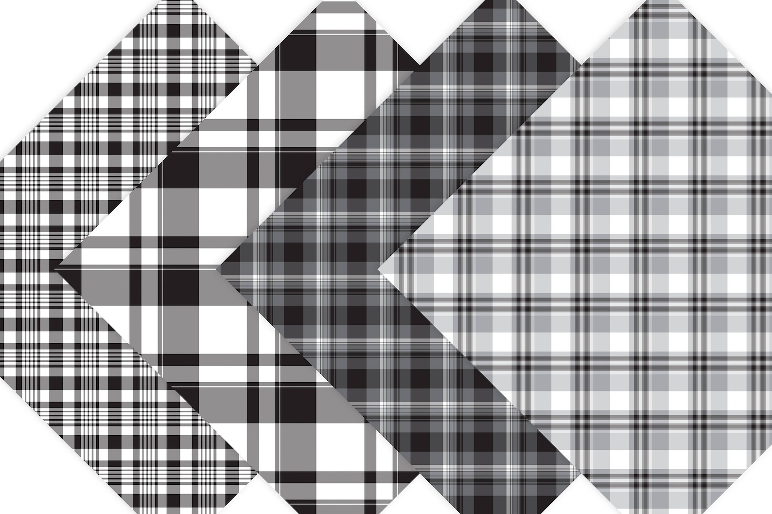 Black Plaid Digital Scrapbook Paper Pack Diagonal Plaid - Etsy
