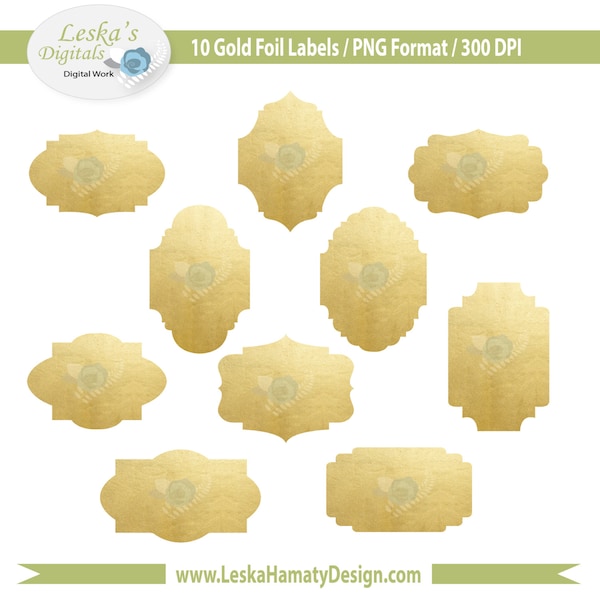 Gold Border Labels - Etsy