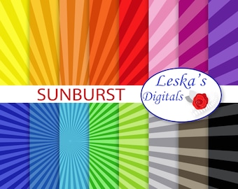 Starburst Digital Paper Sunburst Vintage Distressed - Etsy
