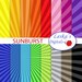 Sunburst Digital Scrapbook Paper, Sun Ray Patterned Paper, Sun Ray ...