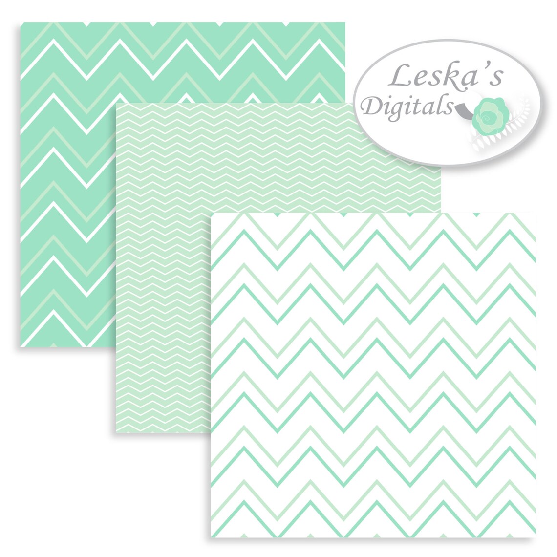 Mint Digital Paper Mint Green Chevron Digital Paper Mint - Etsy