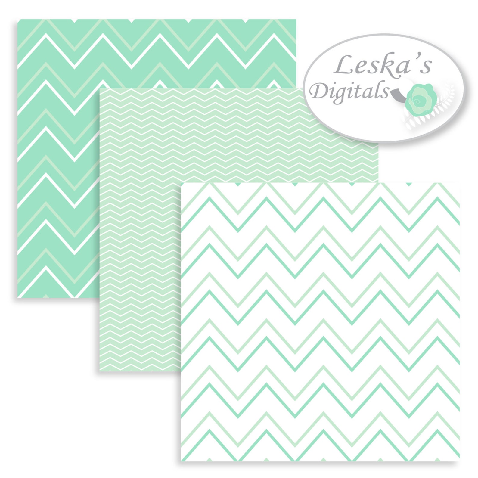 Mint Digital Paper Mint Green Chevron Digital Paper Mint - Etsy