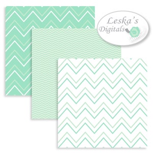 Mint Digital Paper, Mint Green Chevron Digital Paper, Mint Green ...