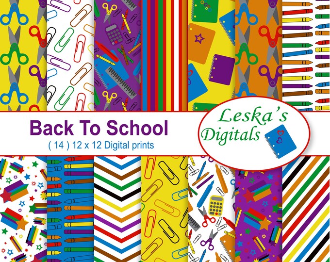 Back to School Digital Paper Teacher Backgrounds School - Etsy