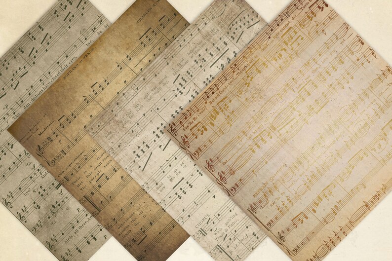 Sheet Music Papers Sheet Music Digital Paper Vintage Paper - Etsy